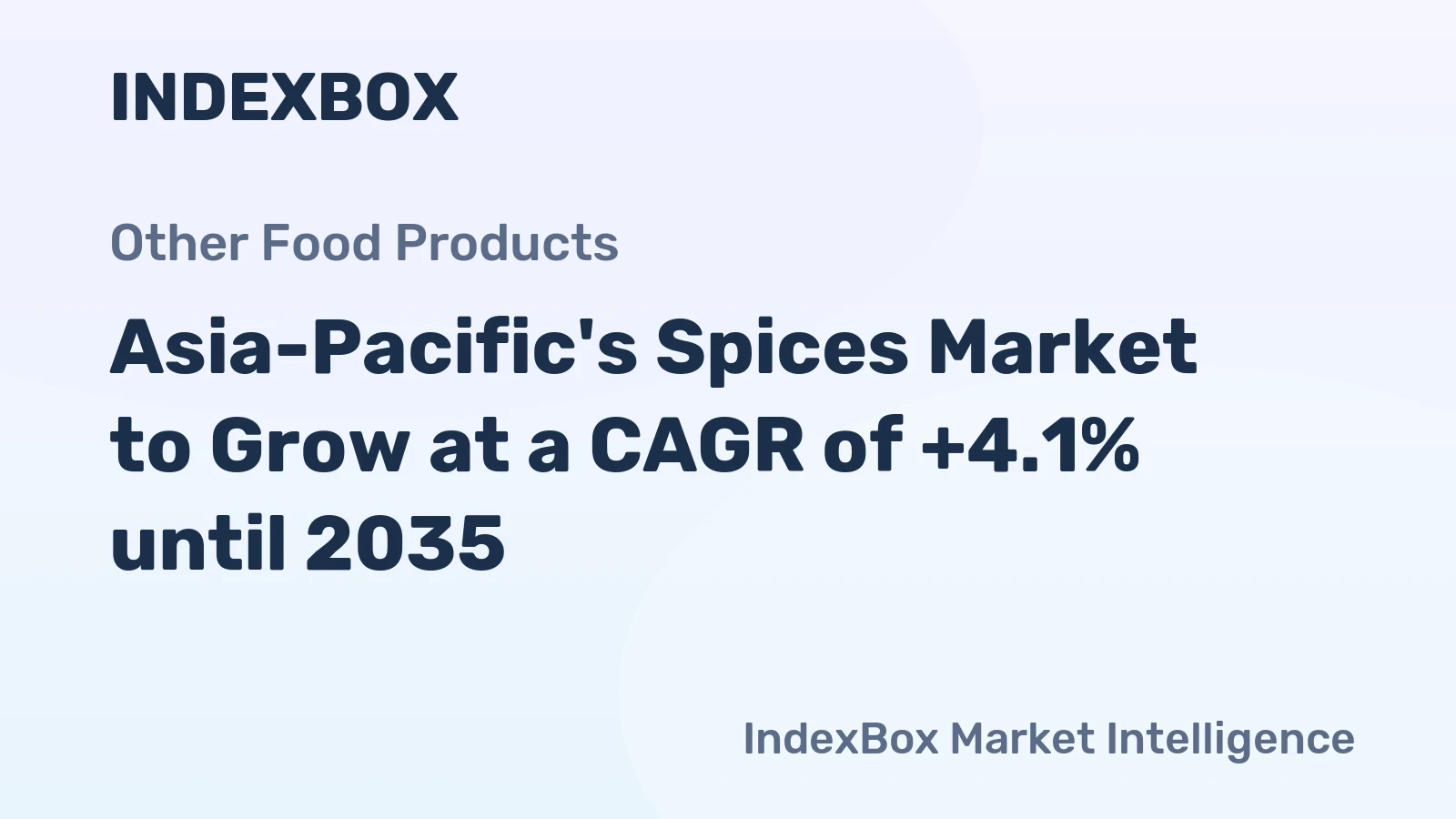 Asia-Pacific's Spices Market to Grow at a CAGR of +4.1% until 2035