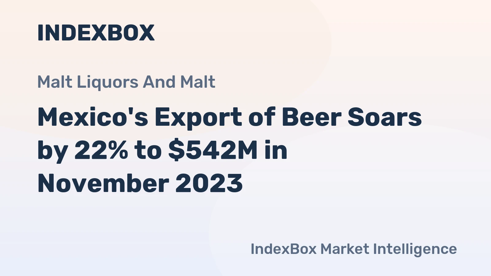 Mexico's Export of Beer Soars by 22% to $542M in November 2023