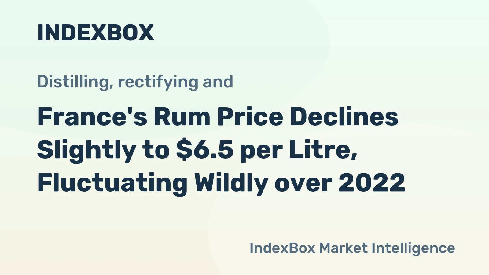 France's Rum Price Declines Slightly to $6.5 per Litre, Fluctuating Wildly over 2022