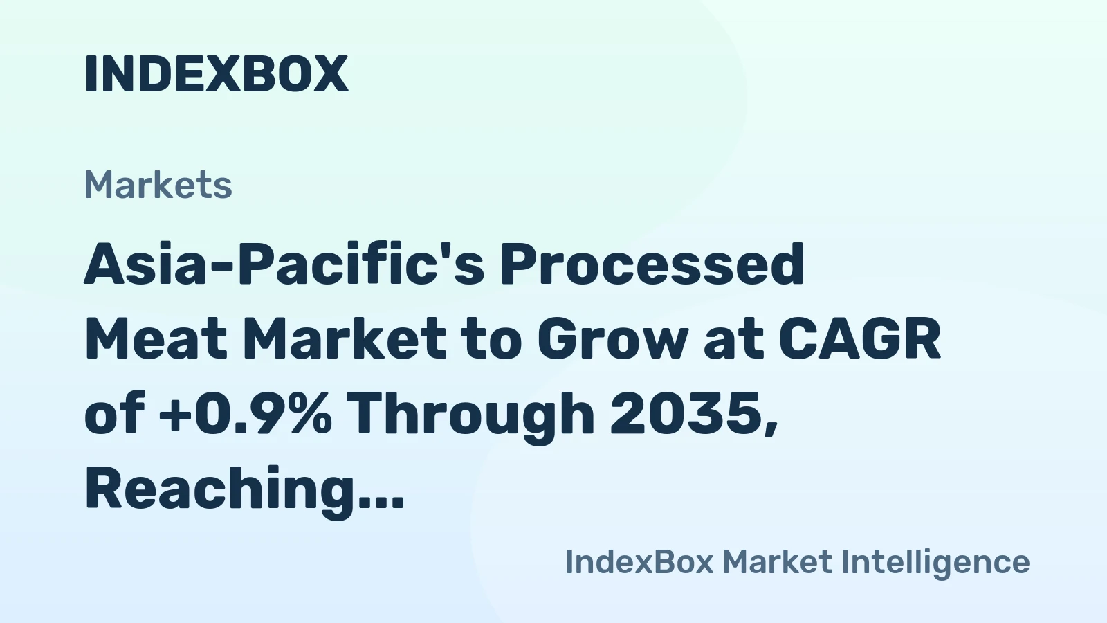 Asia-Pacific's Processed Meat Market to Grow at CAGR of +0.9% Through 2035, Reaching 126M Tons