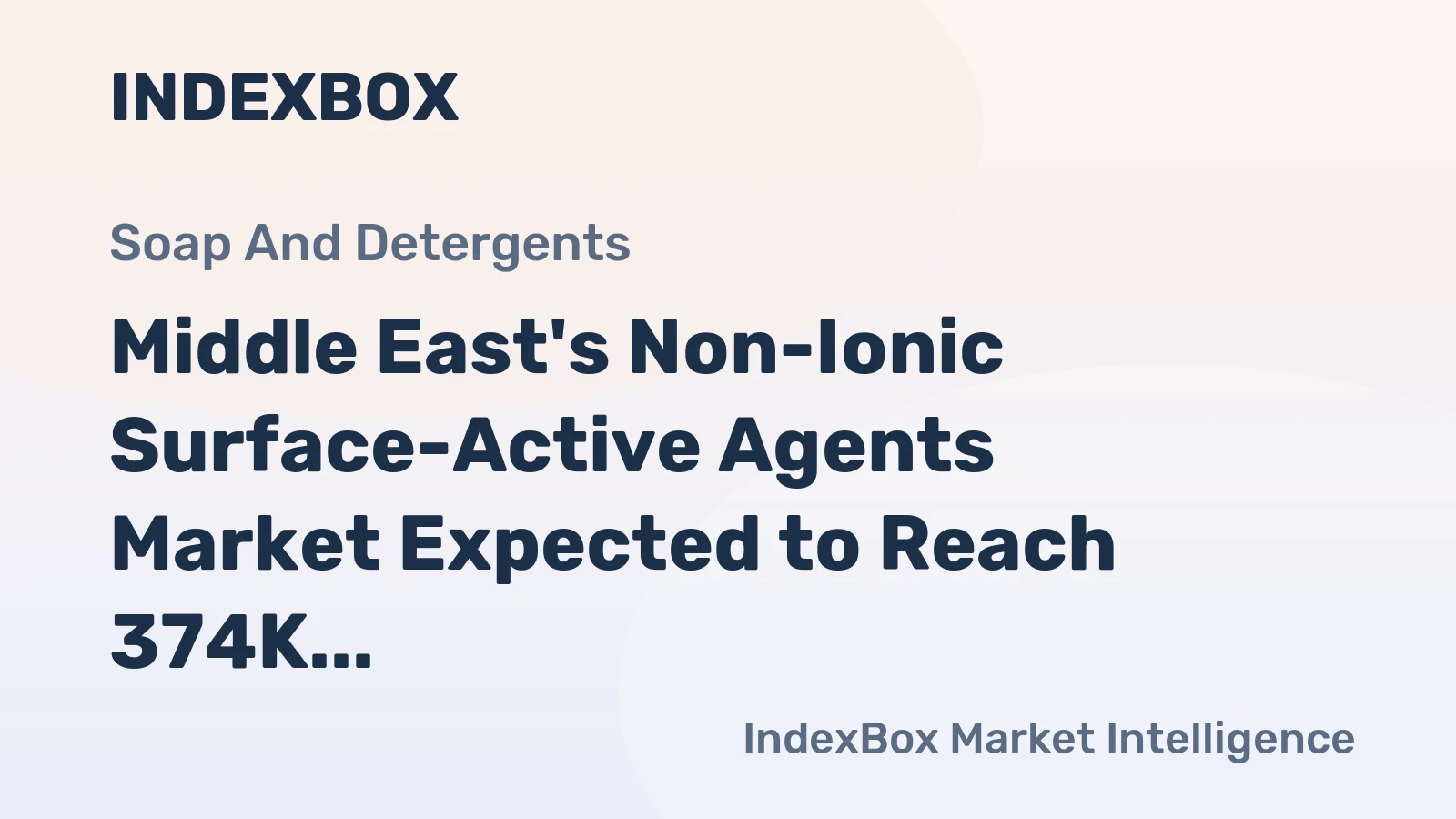 Middle East's Non-Ionic Surface-Active Agents Market Expected to Reach 374K Tons by 2035, Valued at $992M