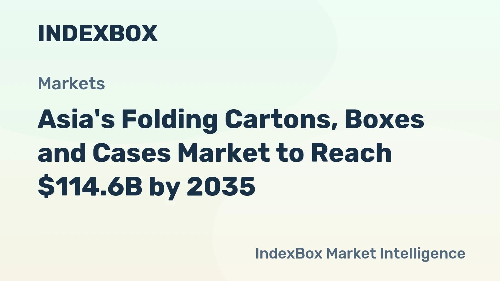 Asia's Folding Cartons, Boxes and Cases Market to Reach $114.6B by 2035
