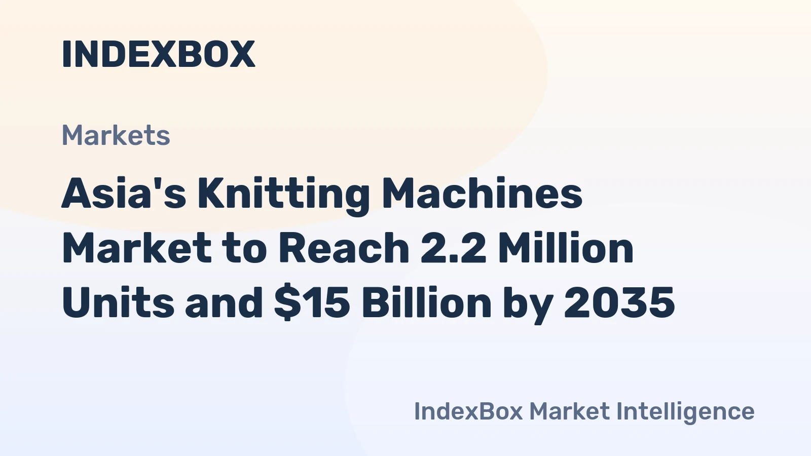 Asia's Knitting Machines Market to Reach 2.2 Million Units and $15 Billion by 2035
