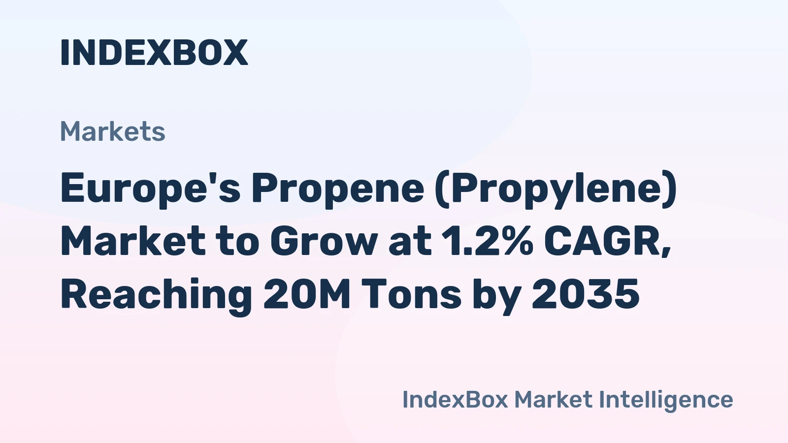 Europe's Propene (Propylene) Market to Grow at 1.2% CAGR, Reaching 20M Tons by 2035