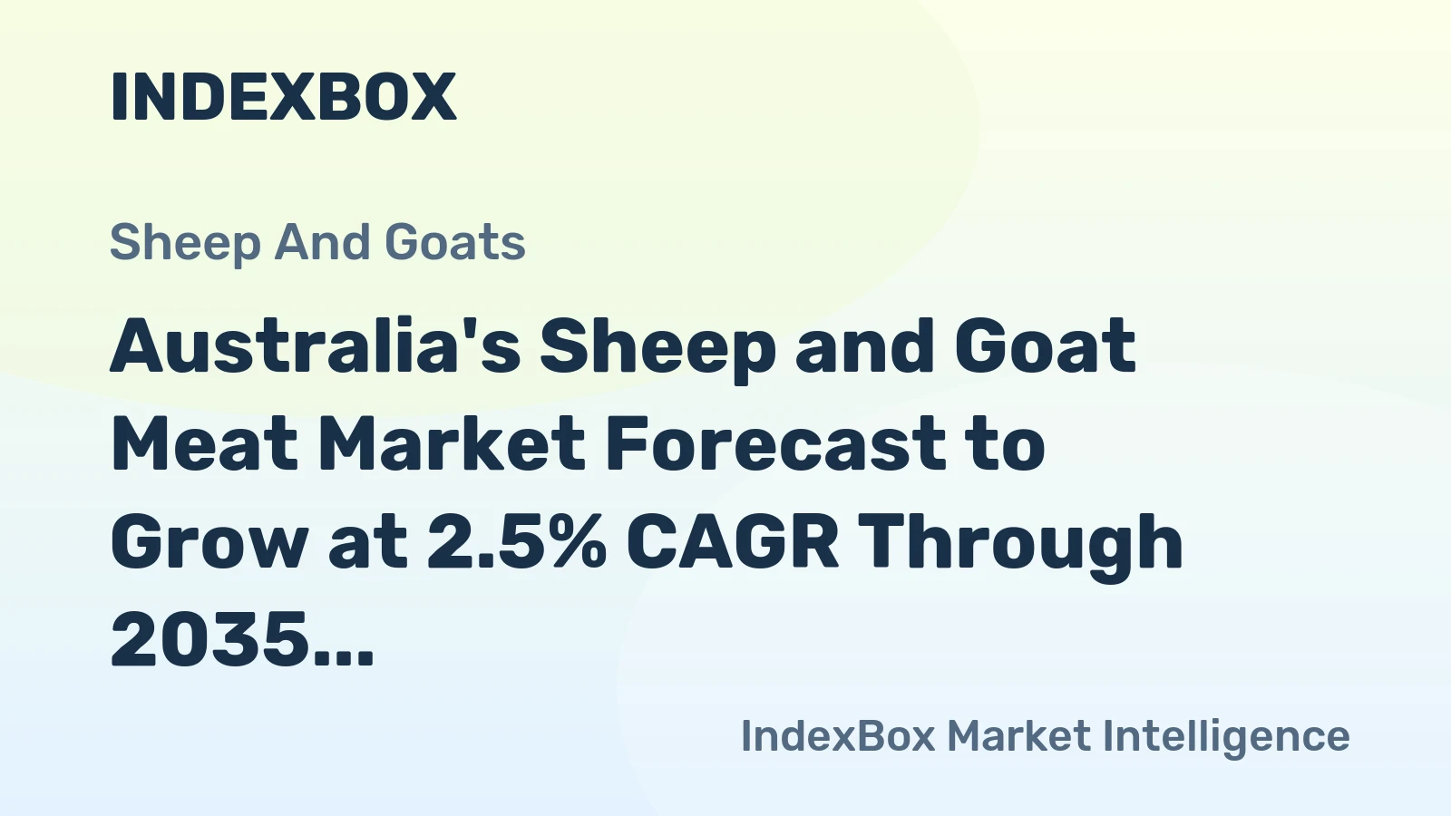 Australia's Sheep and Goat Meat Market Forecast to Grow at 2.5% CAGR Through 2035