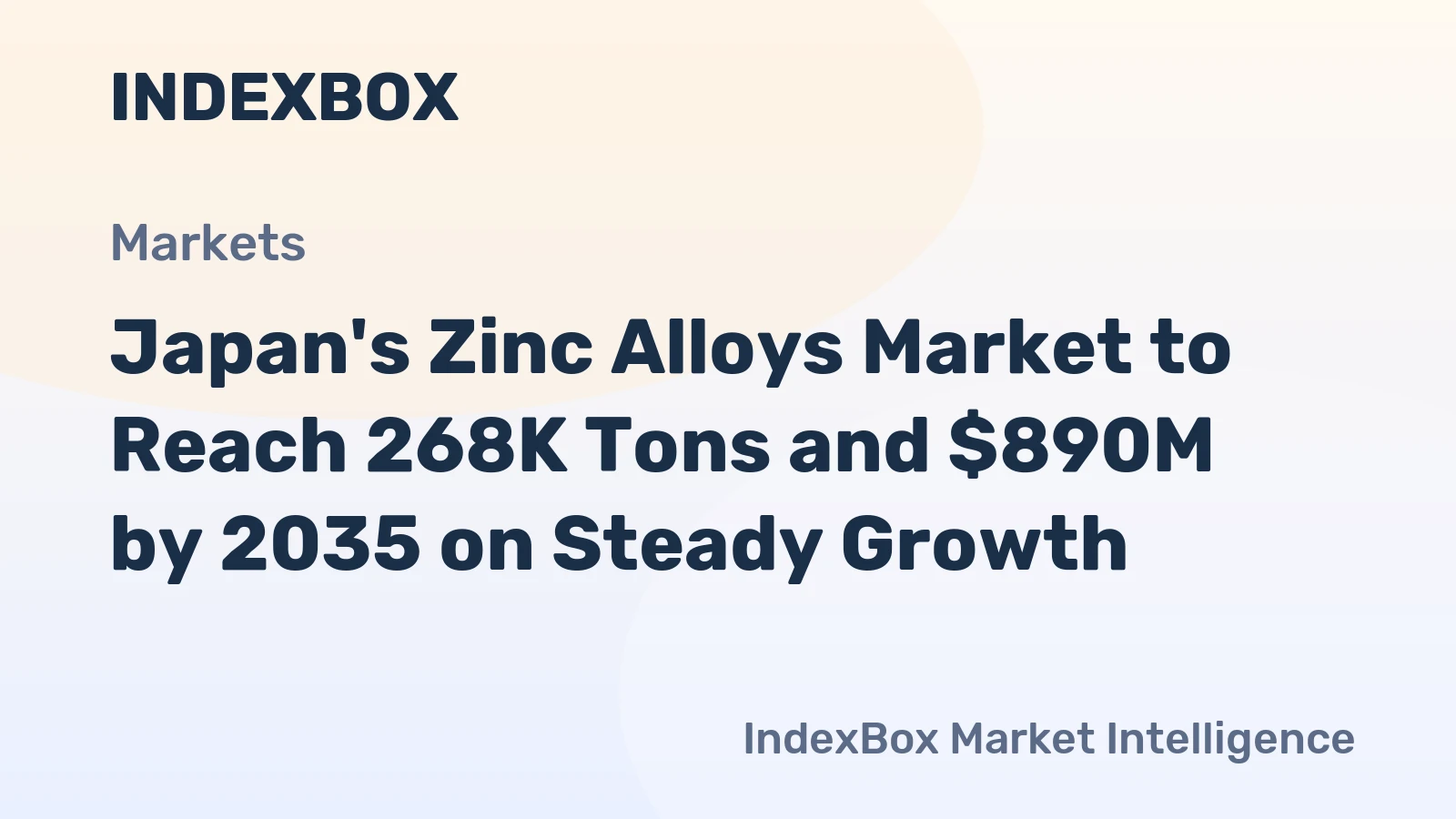 Japan's Zinc Alloys Market to Reach 268K Tons and $890M by 2035 on Steady Growth