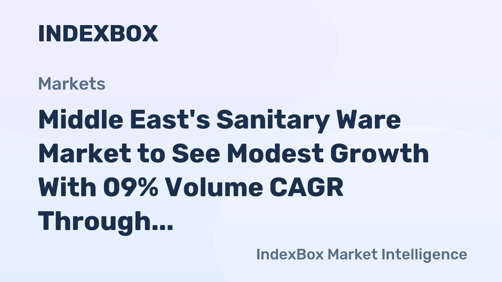 Middle East's Sanitary Ware Market to See Modest Growth With 09% Volume CAGR Through 2035