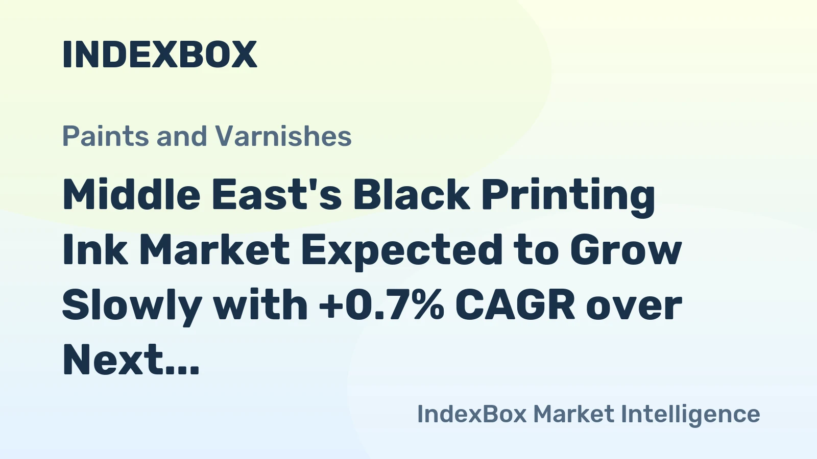 Middle East's Black Printing Ink Market Expected to Grow Slowly with +0.7% CAGR over Next Decade