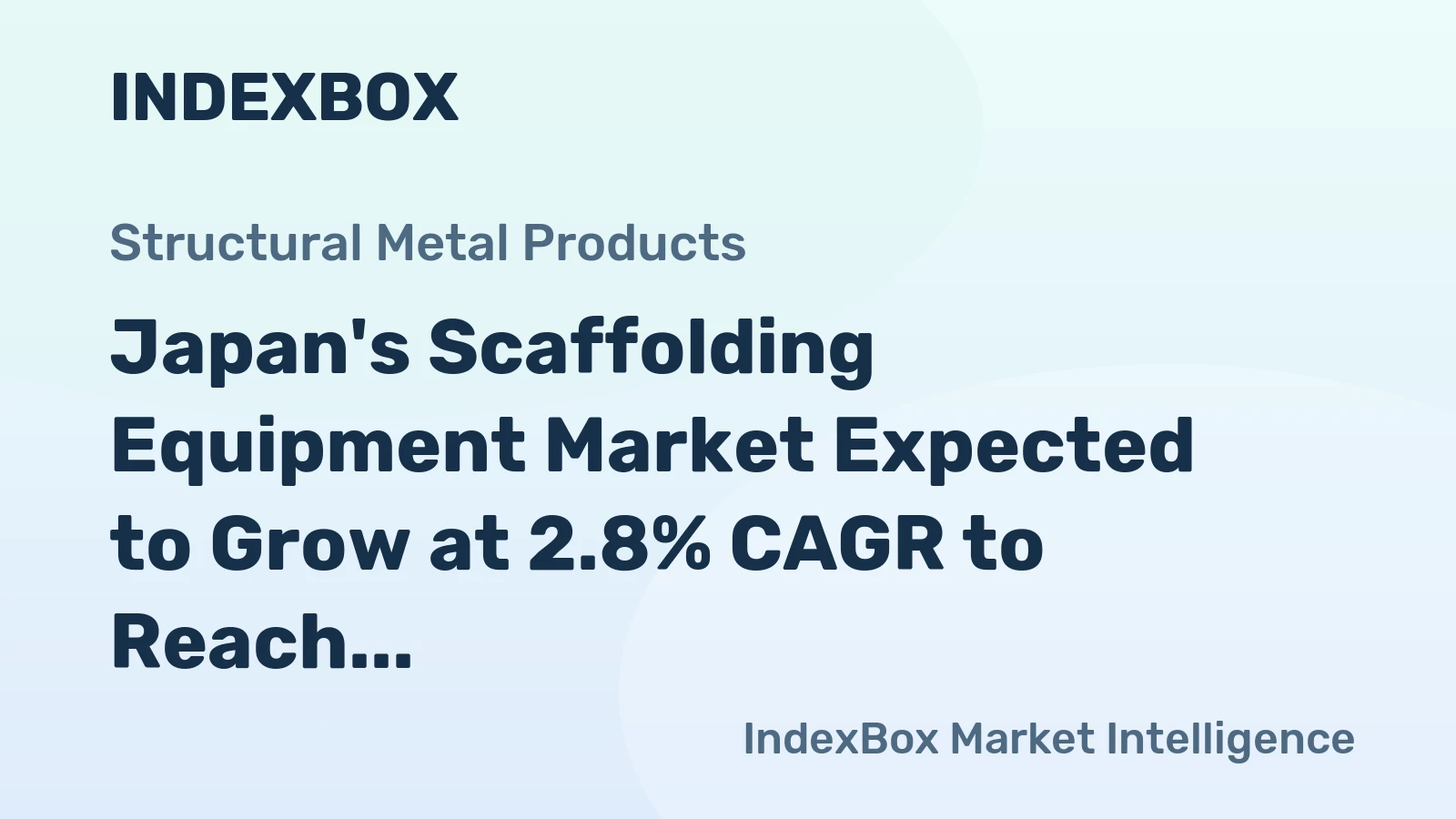 Japan's Scaffolding Equipment Market Expected to Grow at 2.8% CAGR to Reach $1.8B by 2035