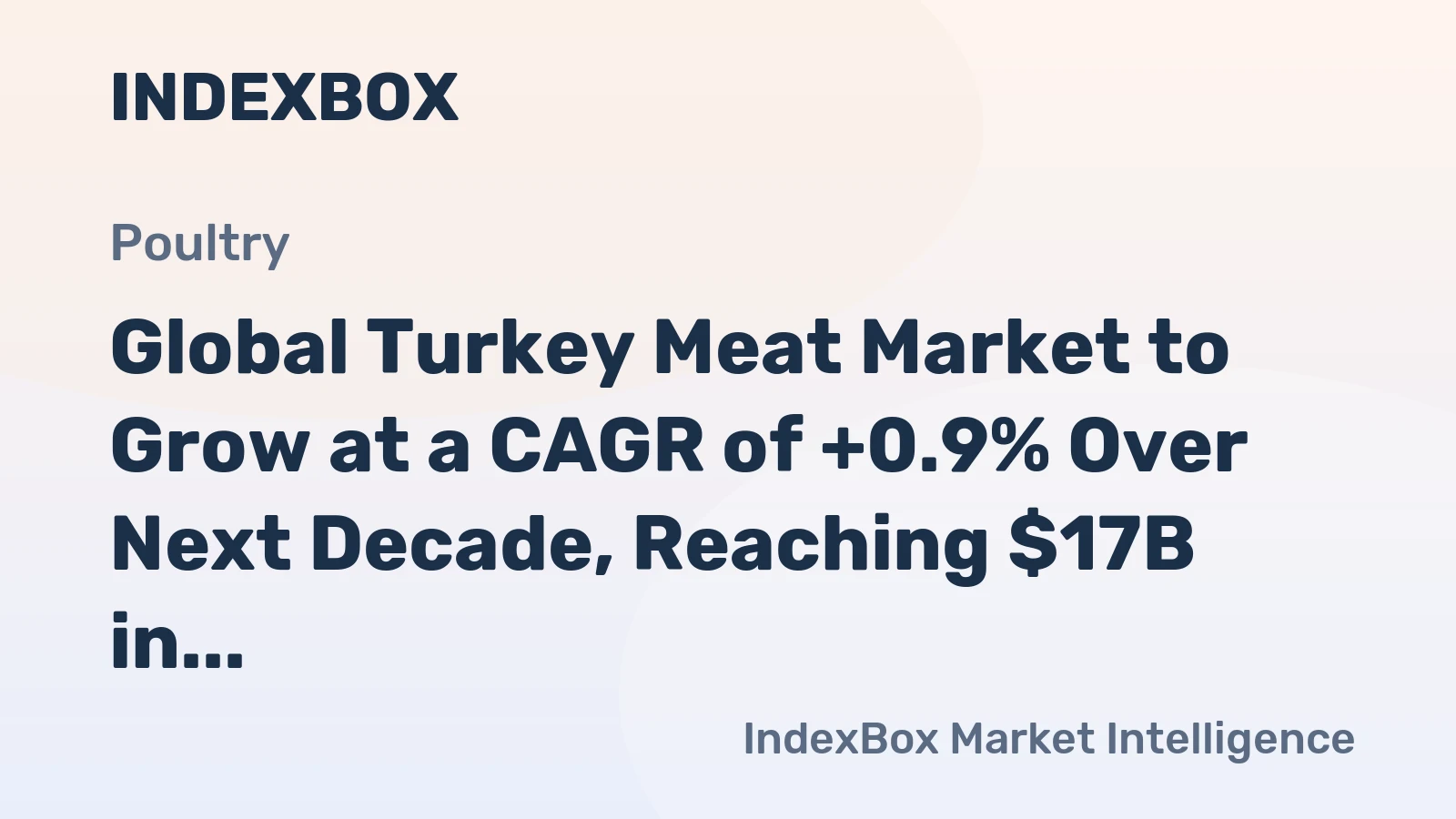Global Turkey Meat Market to Grow at a CAGR of +0.9% Over Next Decade, Reaching $17B in Value by 2035