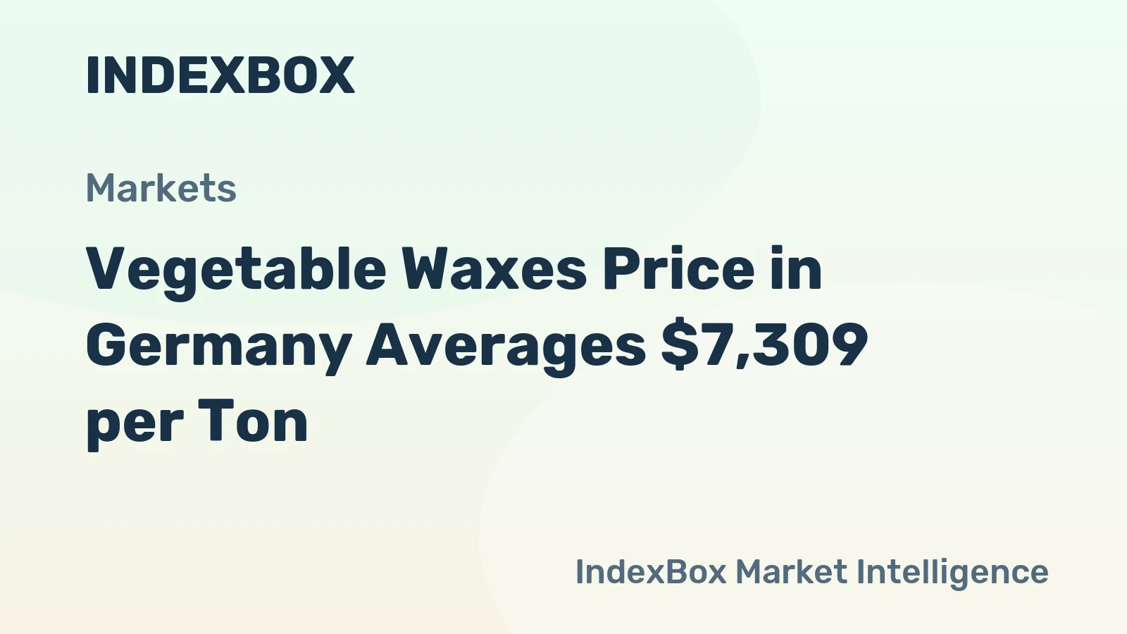 Vegetable Waxes Price in Germany Averages $7,309 per Ton