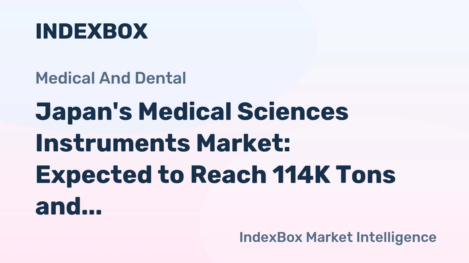 Japan's Medical Sciences Instruments Market: Expected to Reach 114K Tons and $17.8B by 2035
