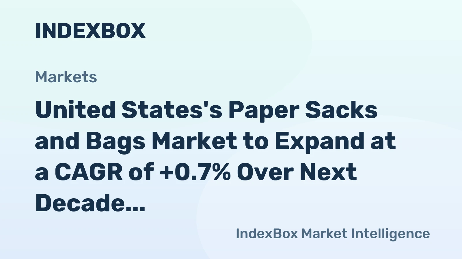 United States's Paper Sacks and Bags Market to Expand at a CAGR of +0.7% Over Next Decade