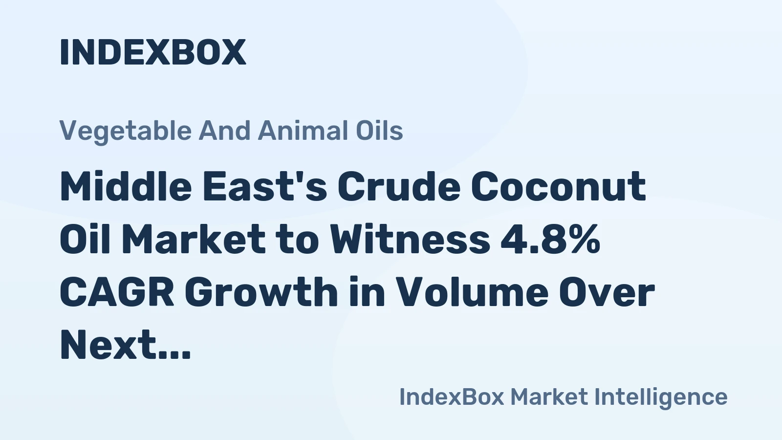 Middle East's Crude Coconut Oil Market to Witness 4.8% CAGR Growth in Volume Over Next Decade