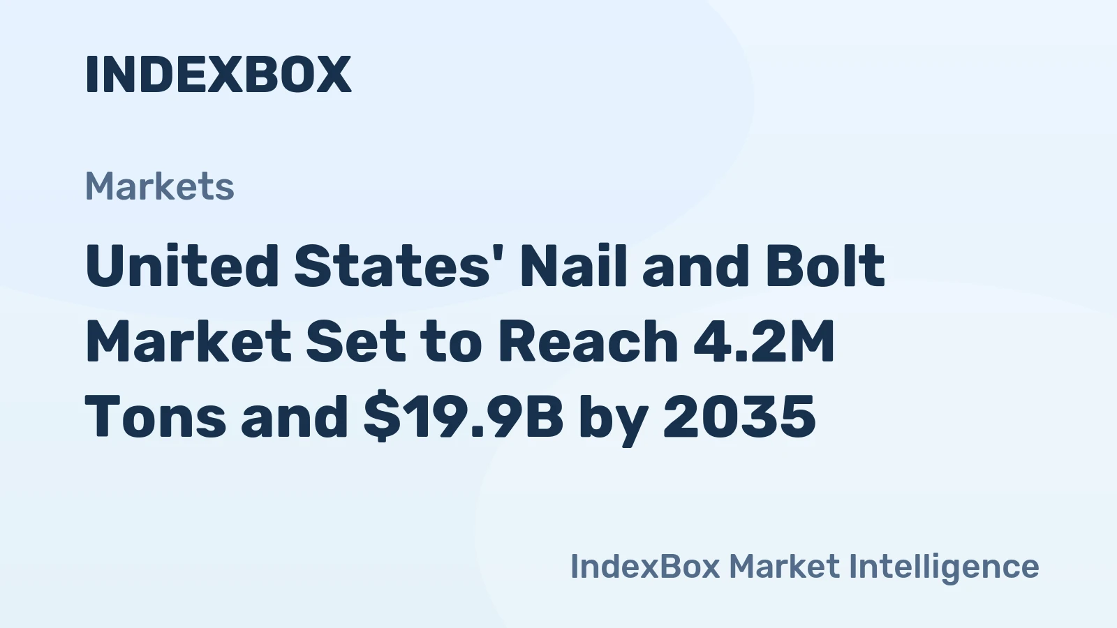 United States' Nail and Bolt Market Set to Reach 4.2M Tons and $19.9B by 2035