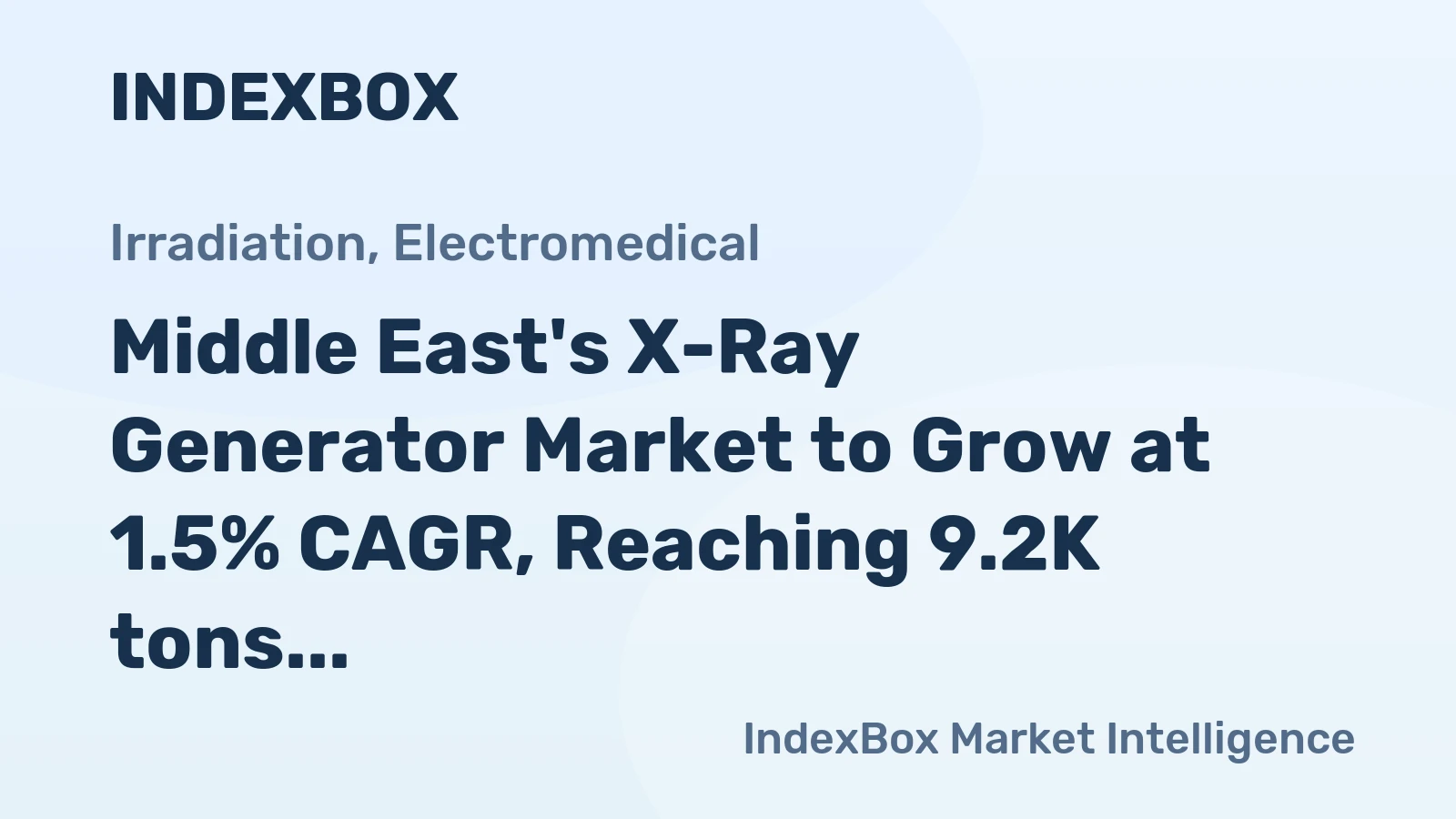 Middle East's X-Ray Generator Market to Grow at 1.5% CAGR, Reaching 9.2K tons by 2035