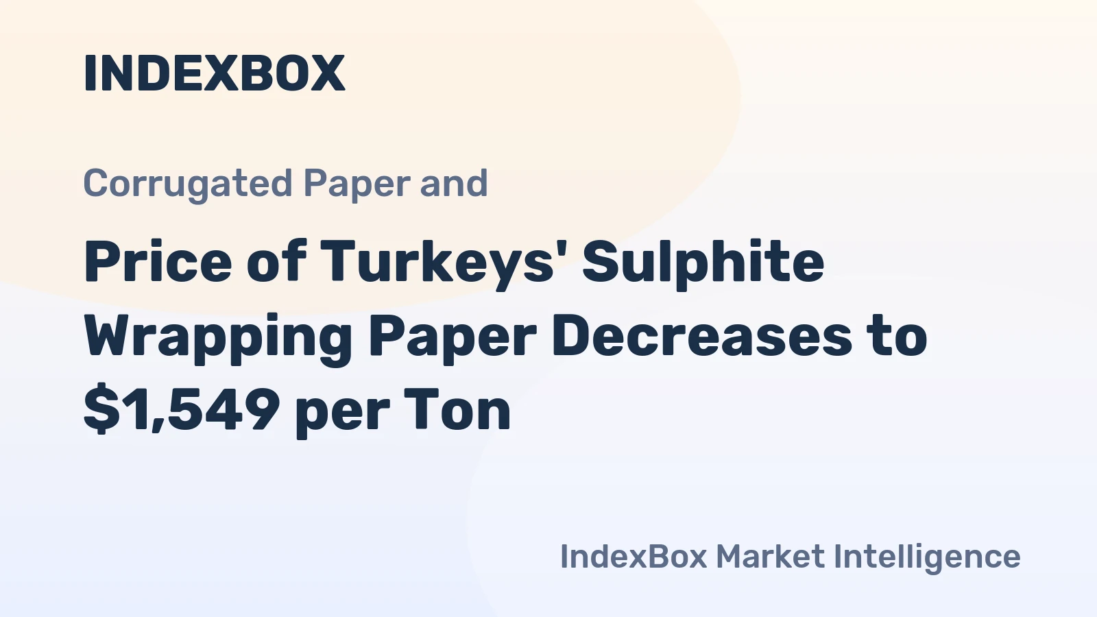 Price of Turkeys' Sulphite Wrapping Paper Decreases to $1,549 per Ton