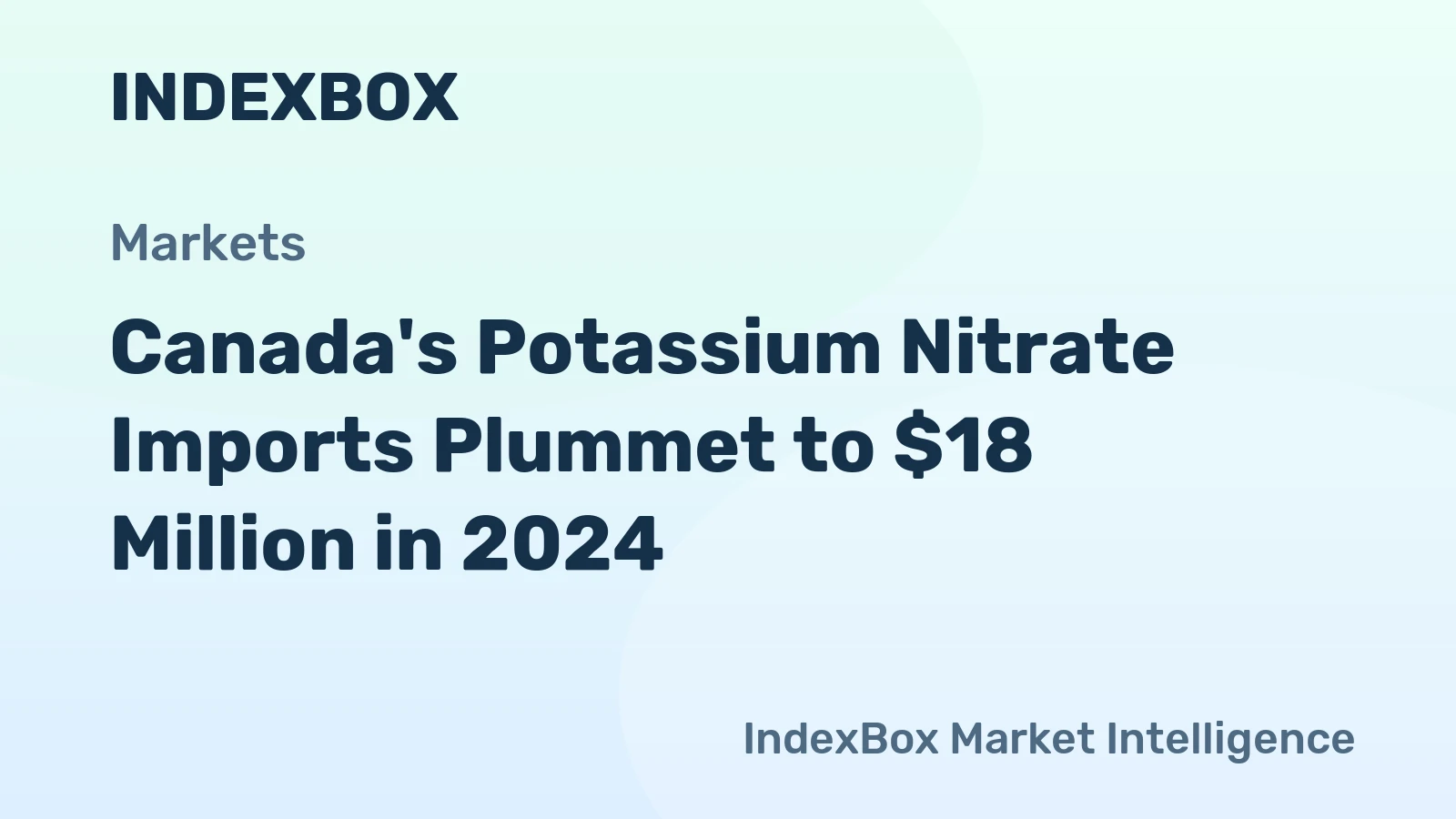 Canada's Potassium Nitrate Imports Plummet to $18 Million in 2024