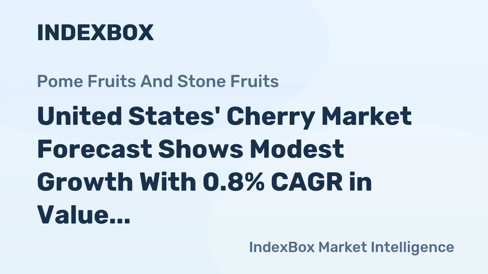United States' Cherry Market Forecast Shows Modest Growth With 0.8% CAGR in Value