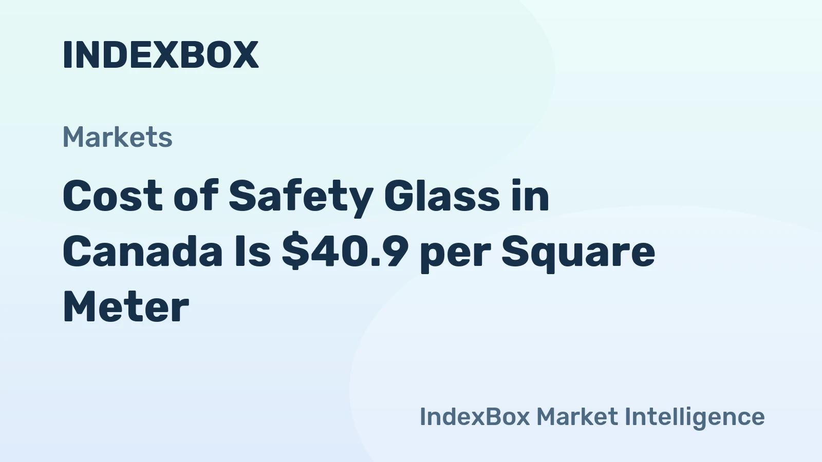Cost of Safety Glass in Canada Is $40.9 per Square Meter.