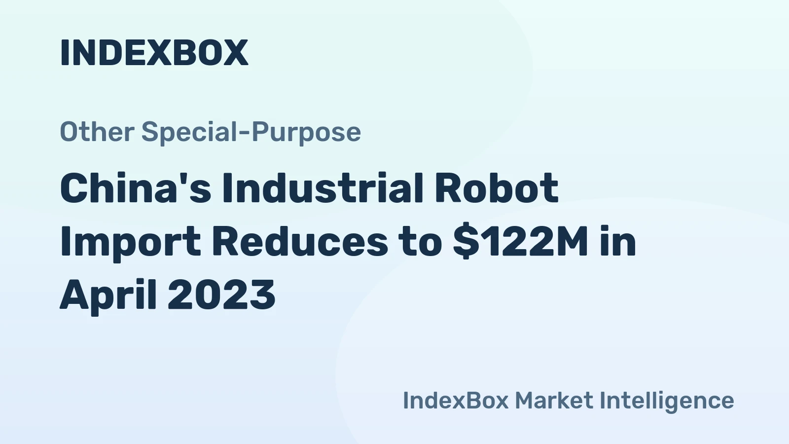 China's Industrial Robot Import Reduces to $122M in April 2023