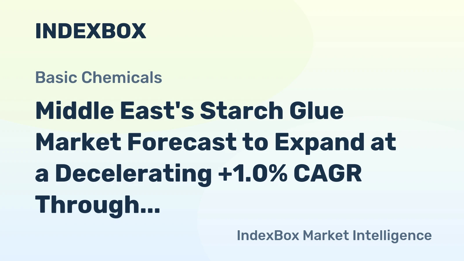 Middle East's Starch Glue Market Forecast to Expand at a Decelerating +1.0% CAGR Through 2035