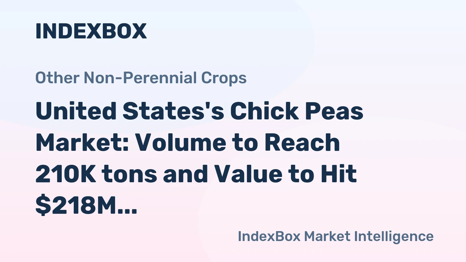United States's Chick Peas Market: Volume to Reach 210K tons and Value to Hit $218M by 2035