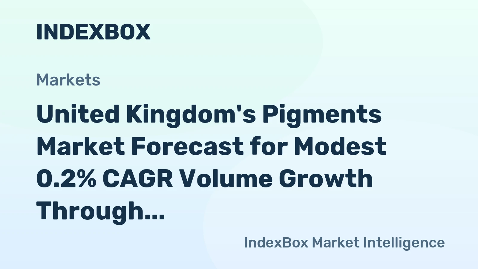 United Kingdom's Pigments Market Forecast for Modest 0.2% CAGR Volume Growth Through 2035