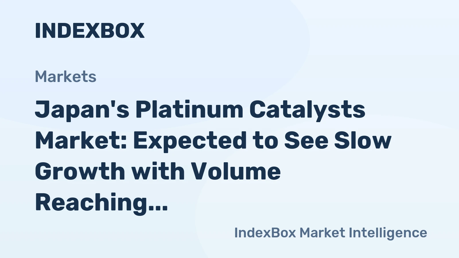 Japan's Platinum Catalysts Market: Expected to See Slow Growth with Volume Reaching 310 kg and Value Hitting $13M by 2035