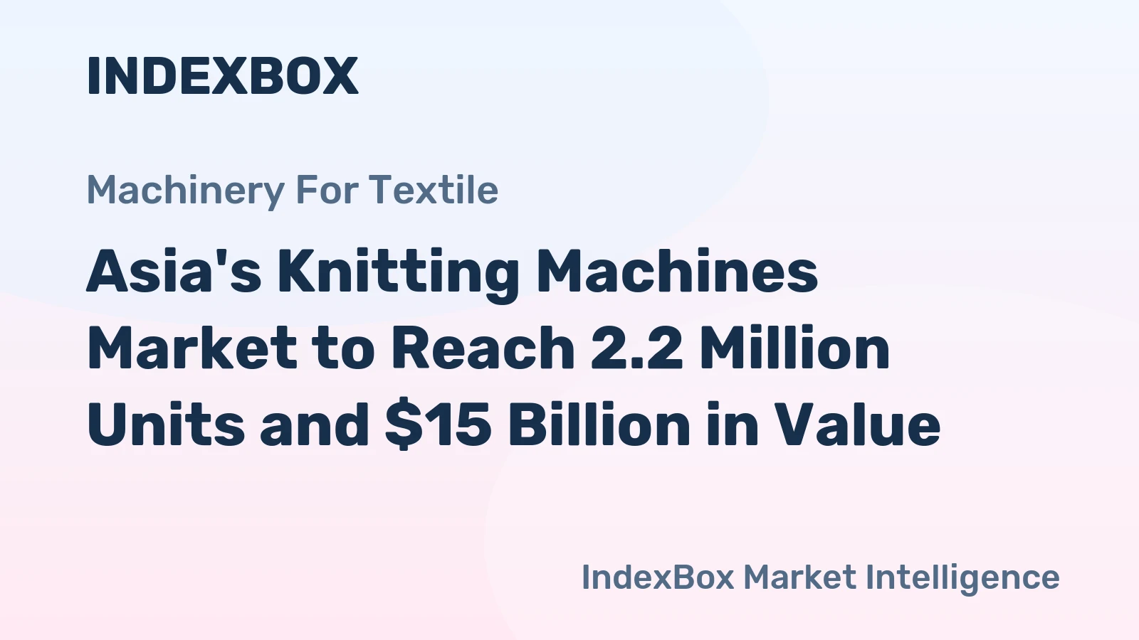 Asia's Knitting Machines Market to Reach 2.2 Million Units and $15 Billion in Value
