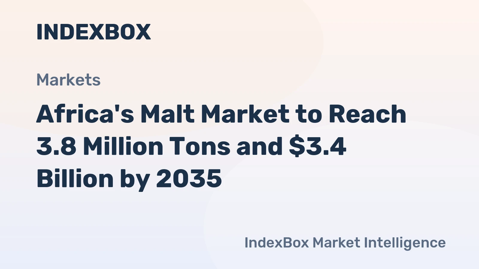 Africa's Malt Market to Reach 3.8 Million Tons and $3.4 Billion by 2035