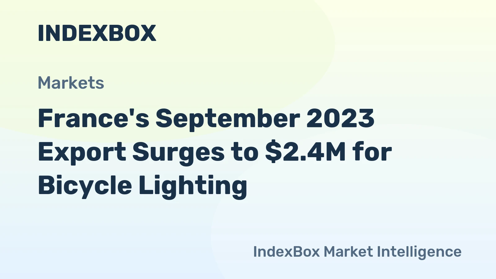 France's September 2023 Export Surges to $2.4M for Bicycle Lighting