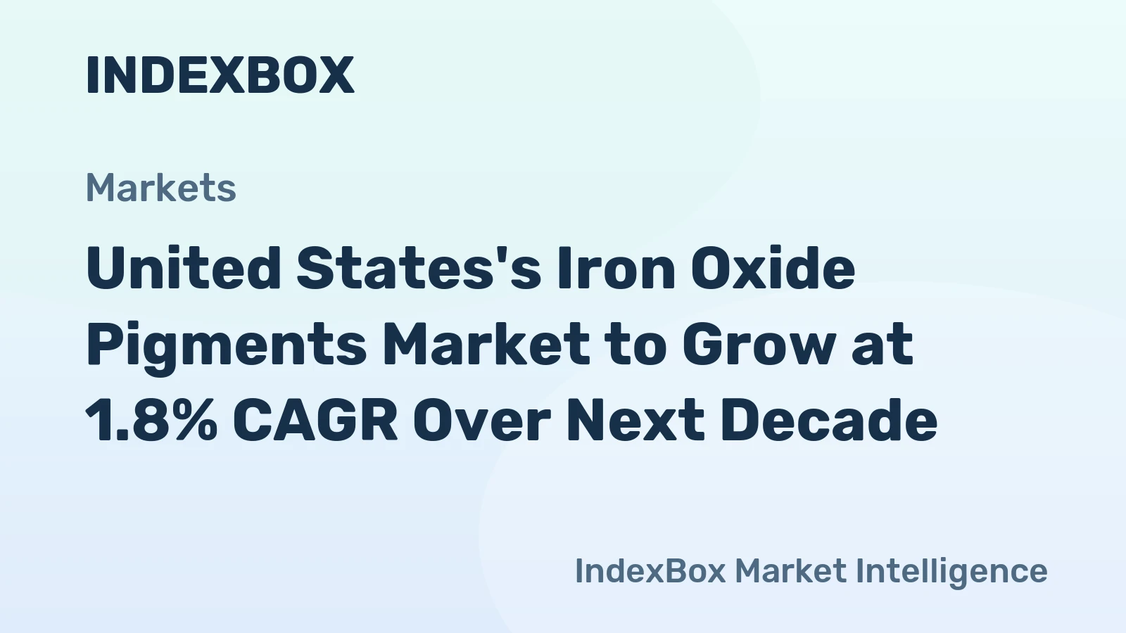 United States's Iron Oxide Pigments Market to Grow at 1.8% CAGR Over Next Decade