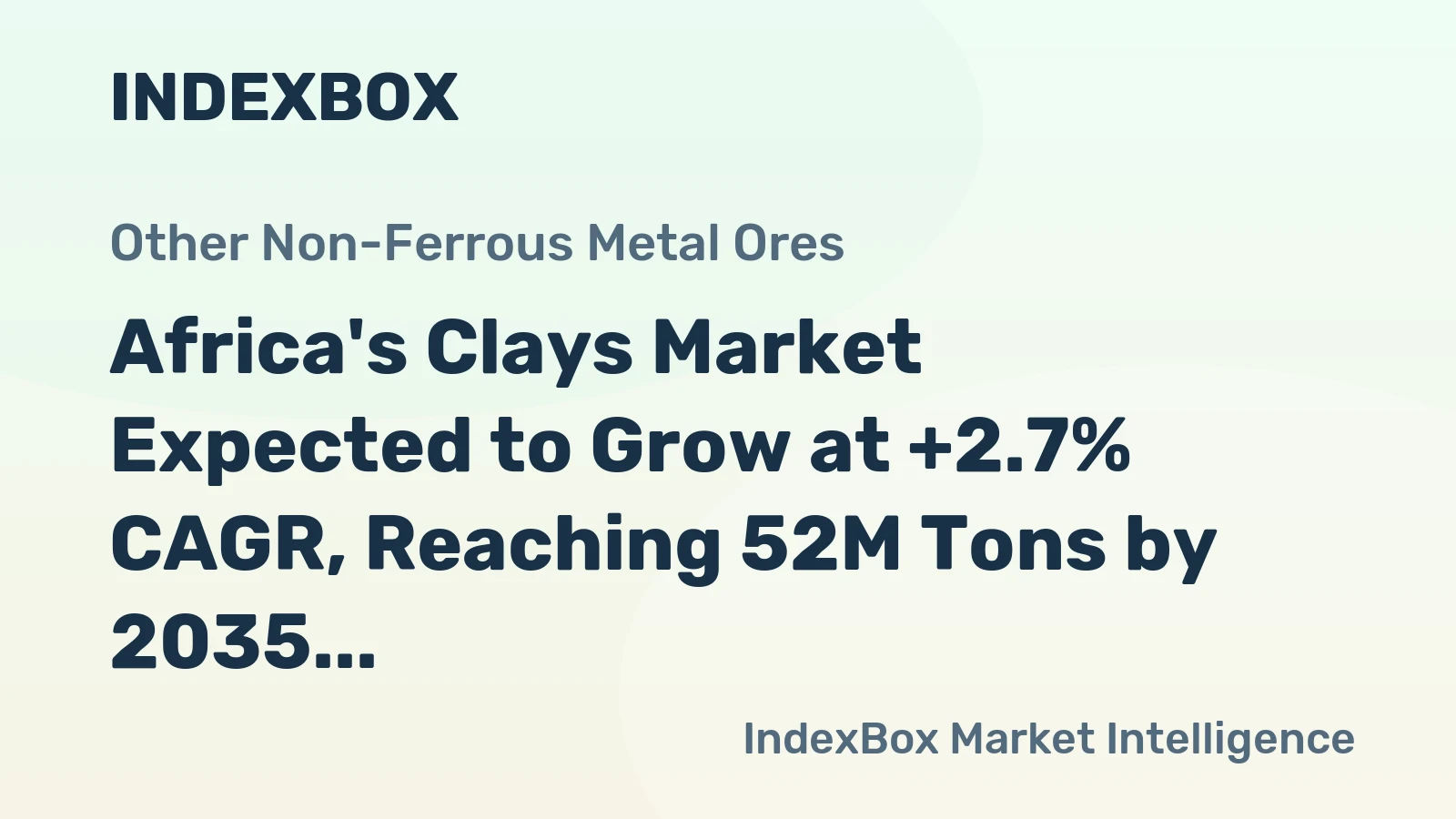 Africa's Clays Market Expected to Grow at +2.7% CAGR, Reaching 52M Tons by 2035