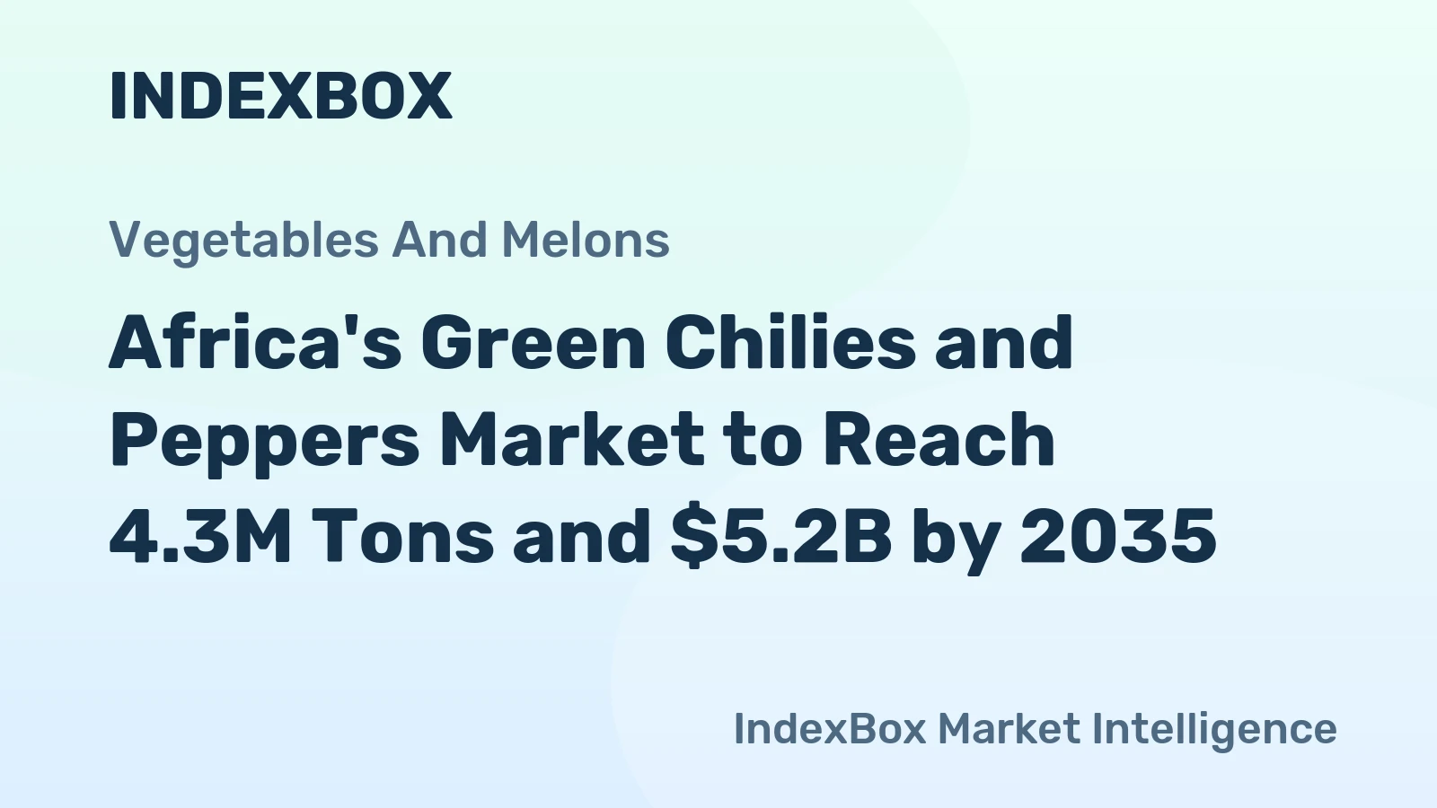 Africa's Green Chilies and Peppers Market to Reach 4.3M Tons and $5.2B by 2035
