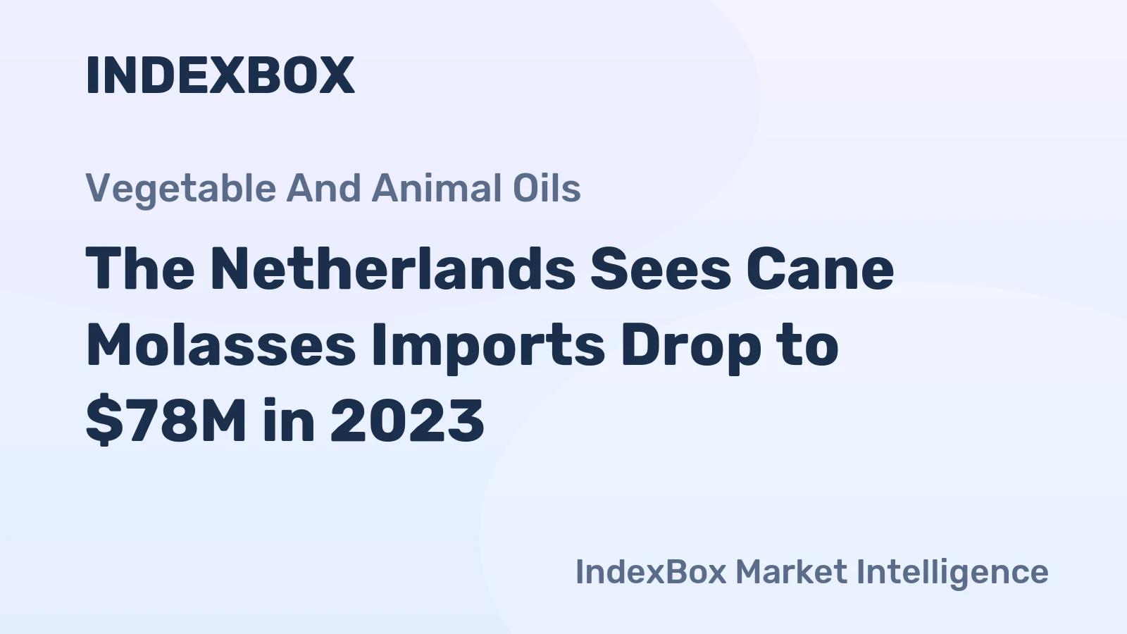 The Netherlands Sees Cane Molasses Imports Drop to $78M in 2023
