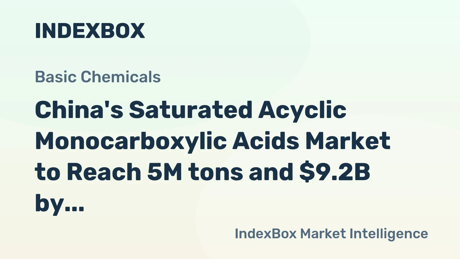 China's Saturated Acyclic Monocarboxylic Acids Market to Reach 5M tons and $9.2B by 2035