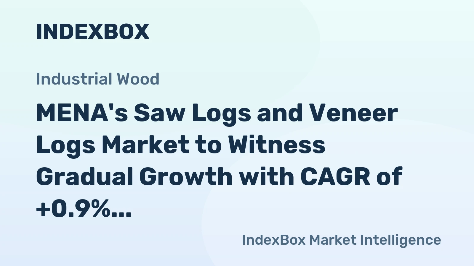 MENA's Saw Logs and Veneer Logs Market to Witness Gradual Growth with CAGR of +0.9% until 2035