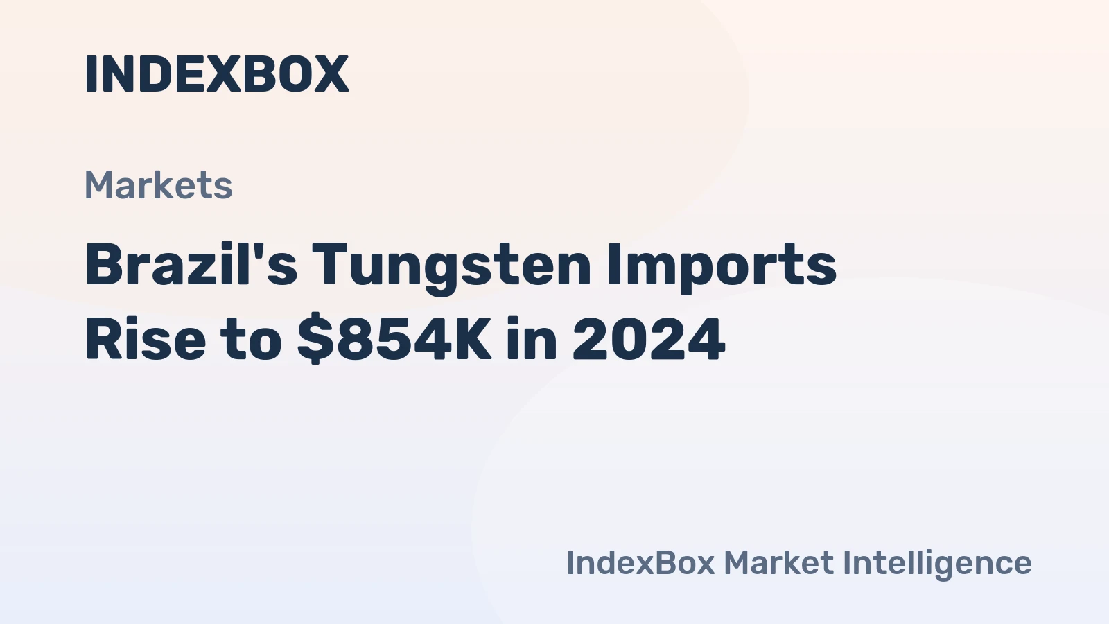 Brazil's Tungsten Imports Rise to $854K in 2024