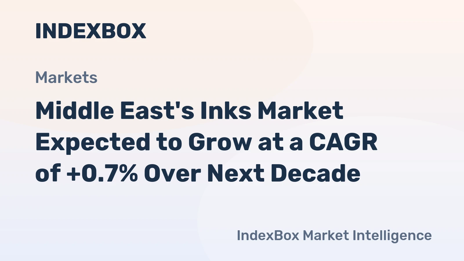 Middle East's Inks Market Expected to Grow at a CAGR of +0.7% Over Next Decade