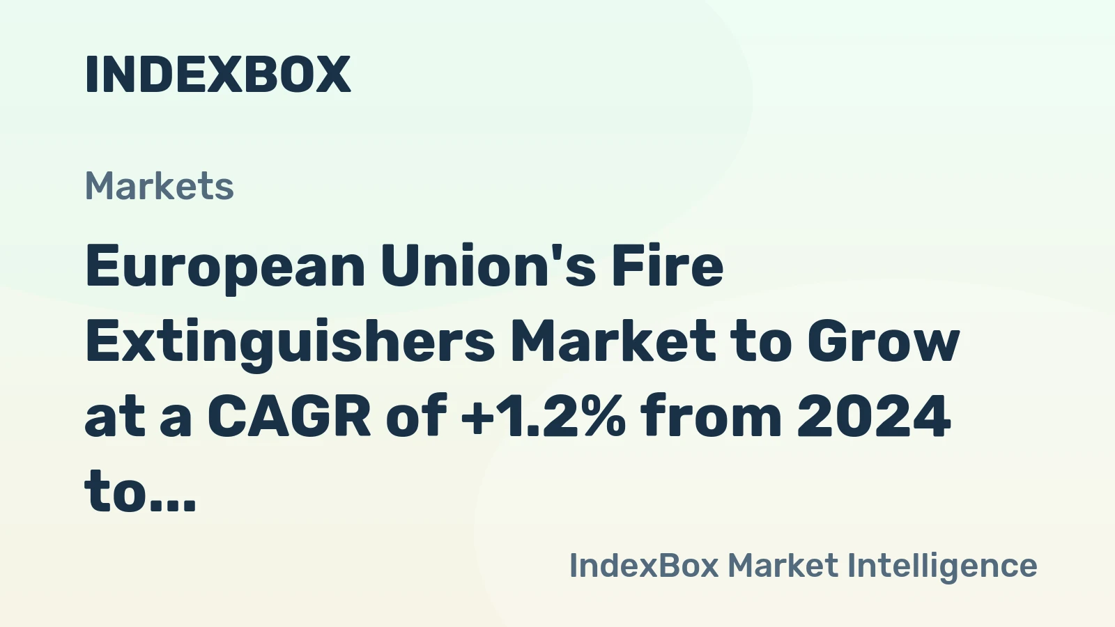 European Union's Fire Extinguishers Market to Grow at a CAGR of +1.2% from 2024 to 2035, with Market Volume Reaching 31M Units