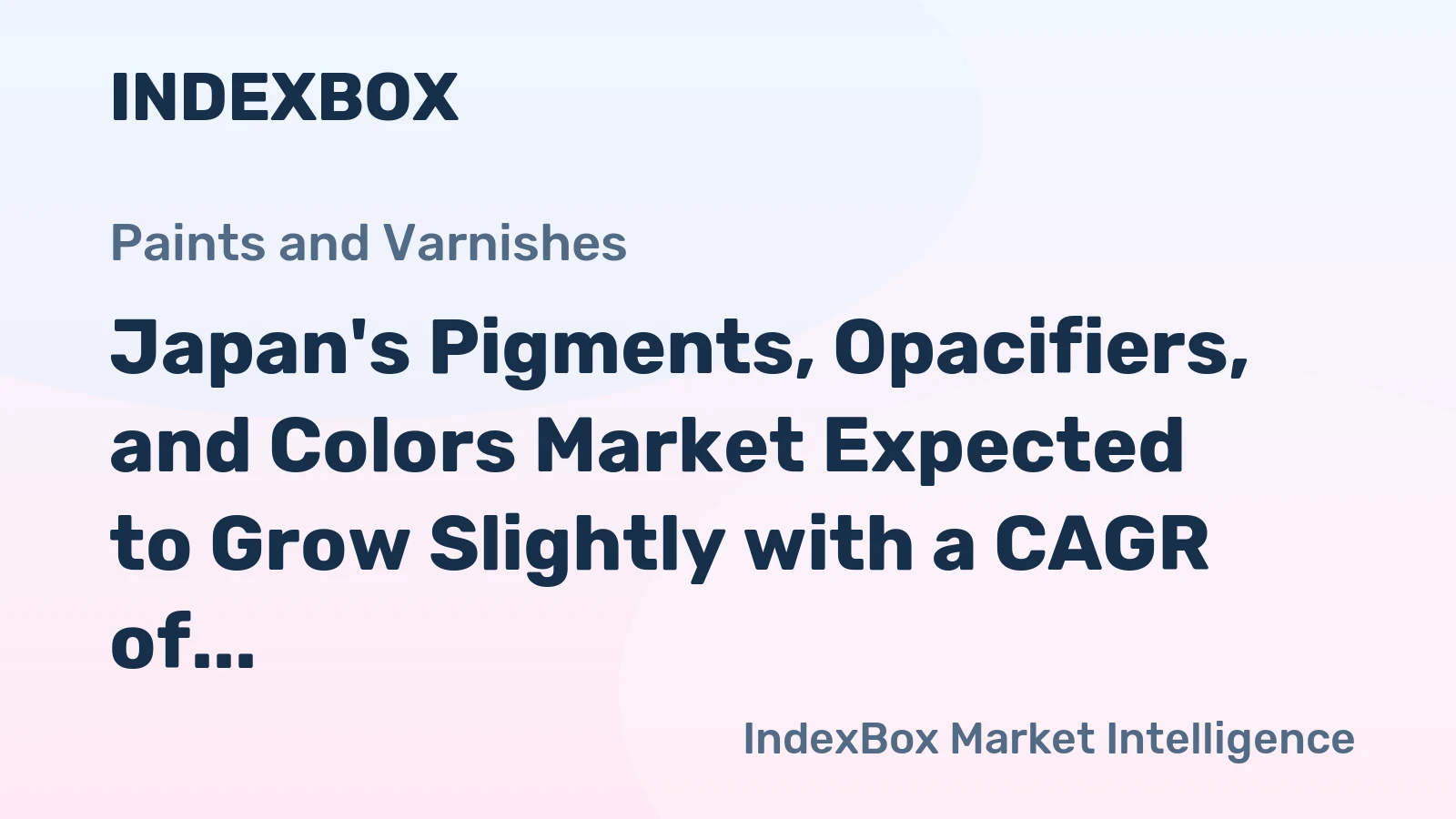 Japan's Pigments, Opacifiers, and Colors Market Expected to Grow Slightly with a CAGR of +0.1% by 2035