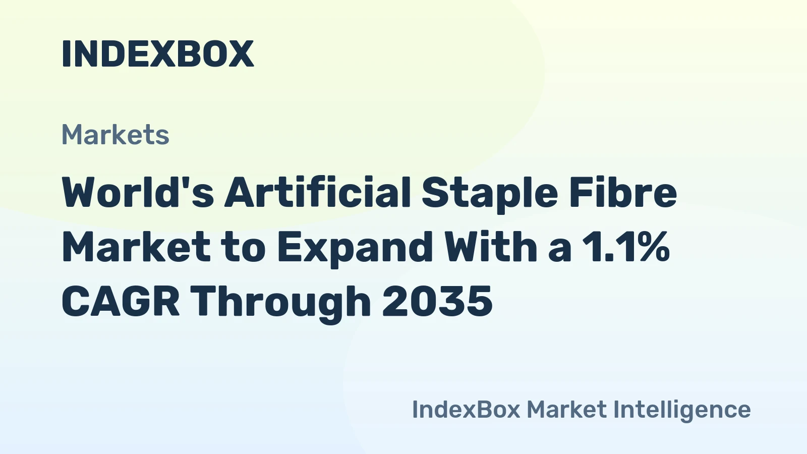 World's Artificial Staple Fibre Market to Expand With a 1.1% CAGR Through 2035