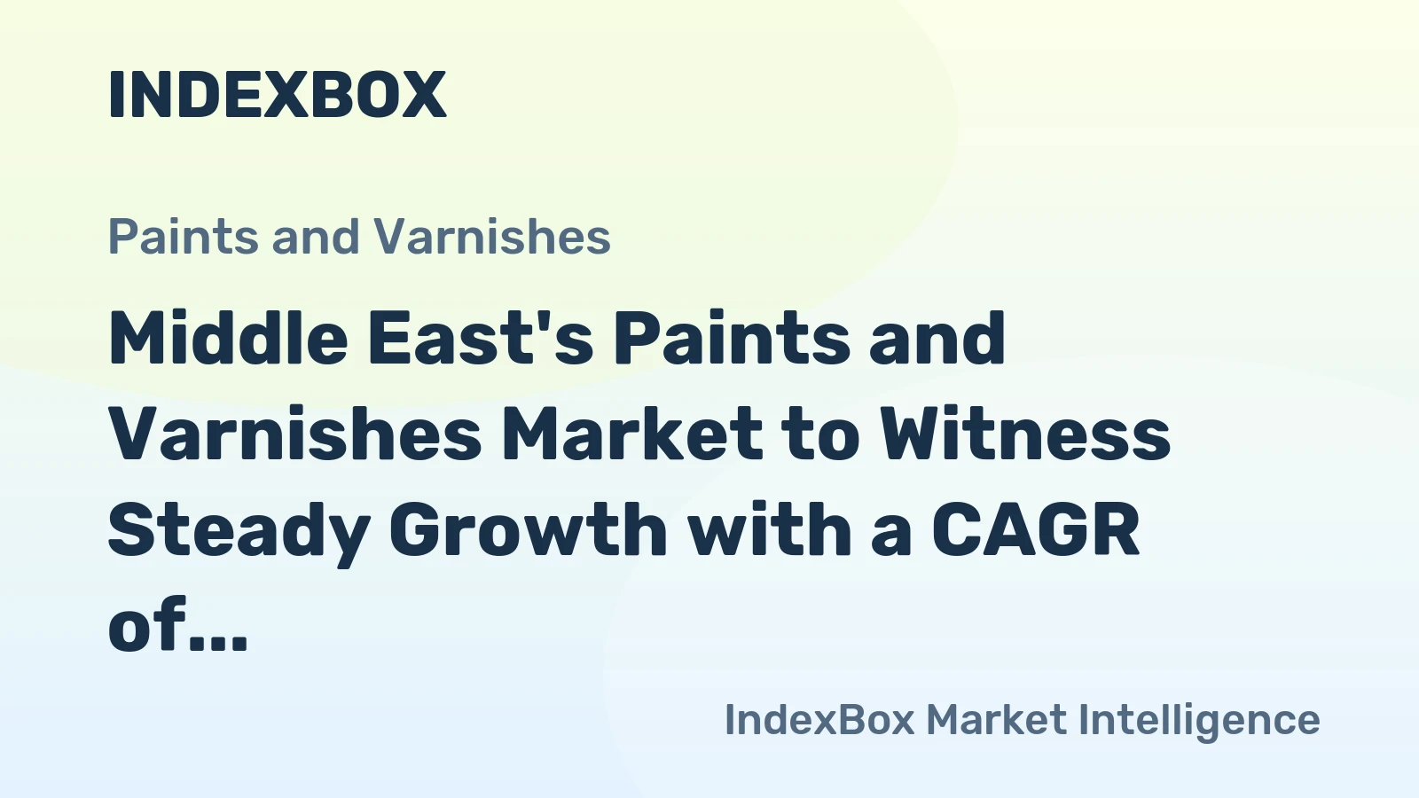 Middle East's Paints and Varnishes Market to Witness Steady Growth with a CAGR of +1.4%, Reaching $10.1B by 2035