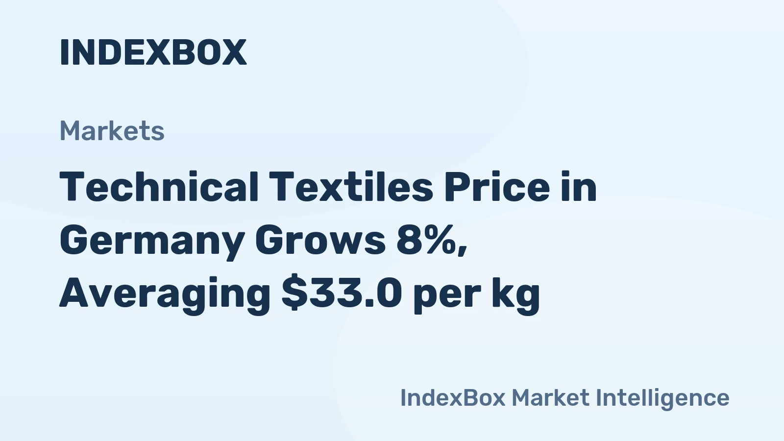 Technical Textiles Price in Germany Grows 8%, Averaging $33.0 per kg