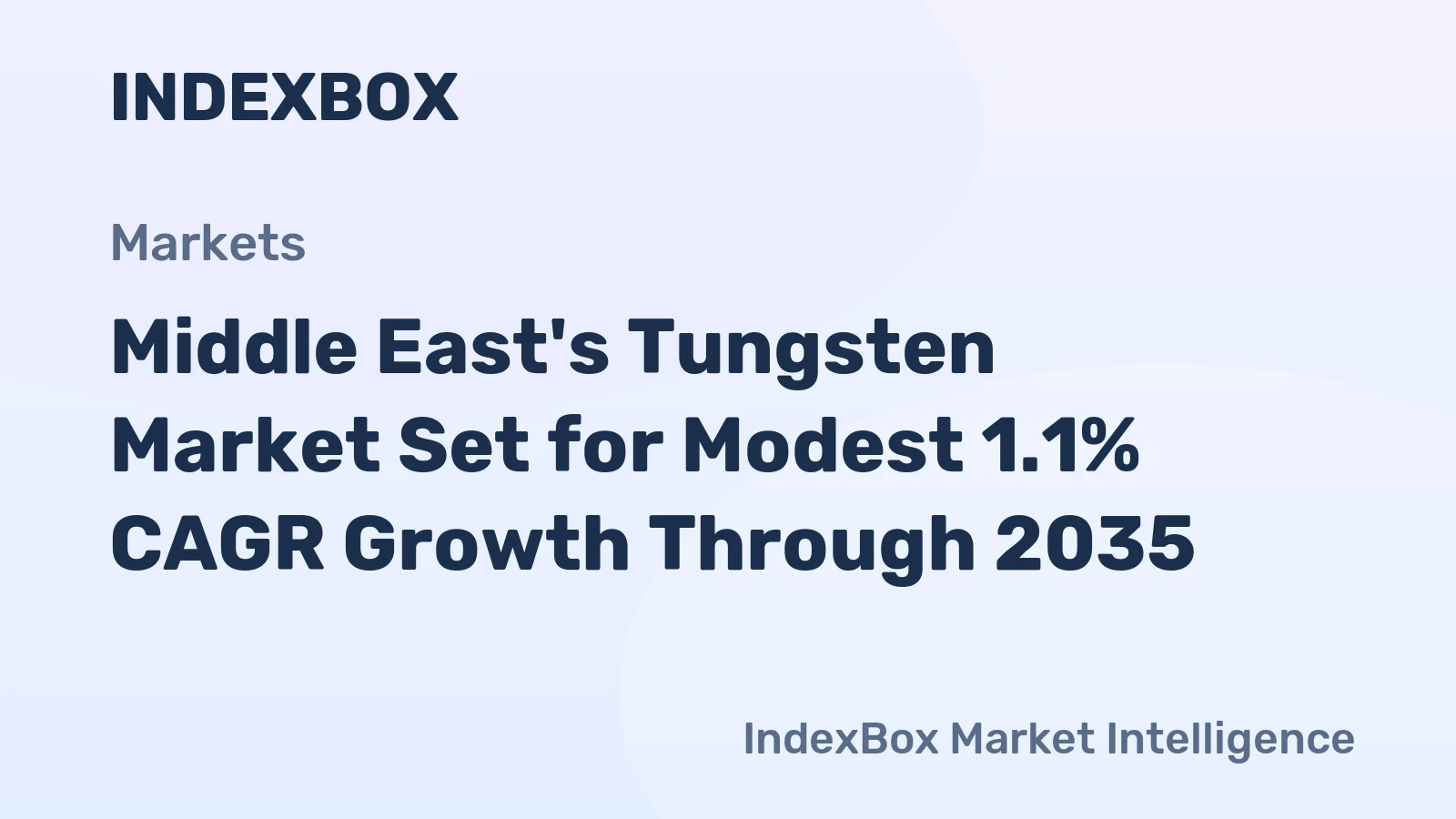 Middle East's Tungsten Market Set for Modest 1.1% CAGR Growth Through 2035