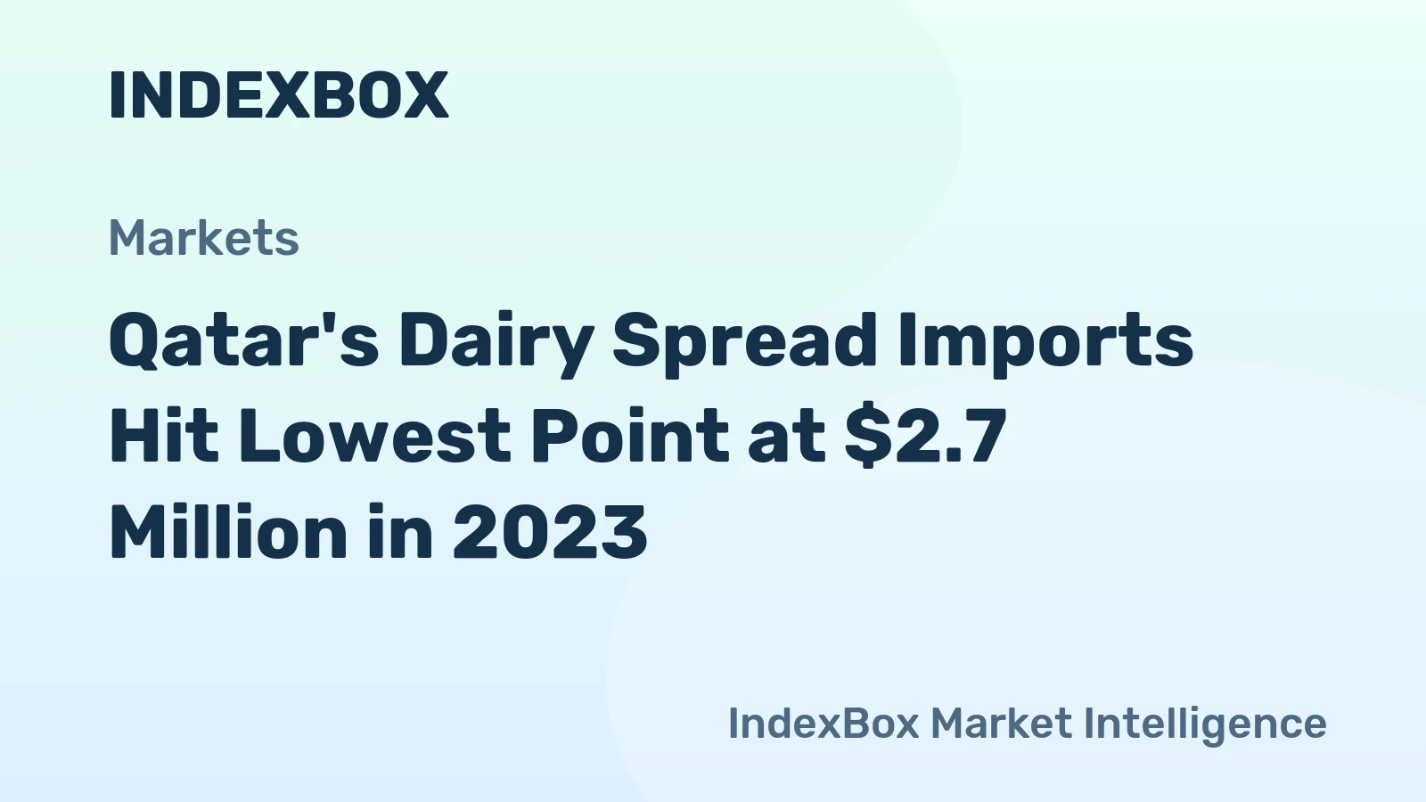 Qatar's Dairy Spread Imports Hit Lowest Point at $2.7 Million in 2023