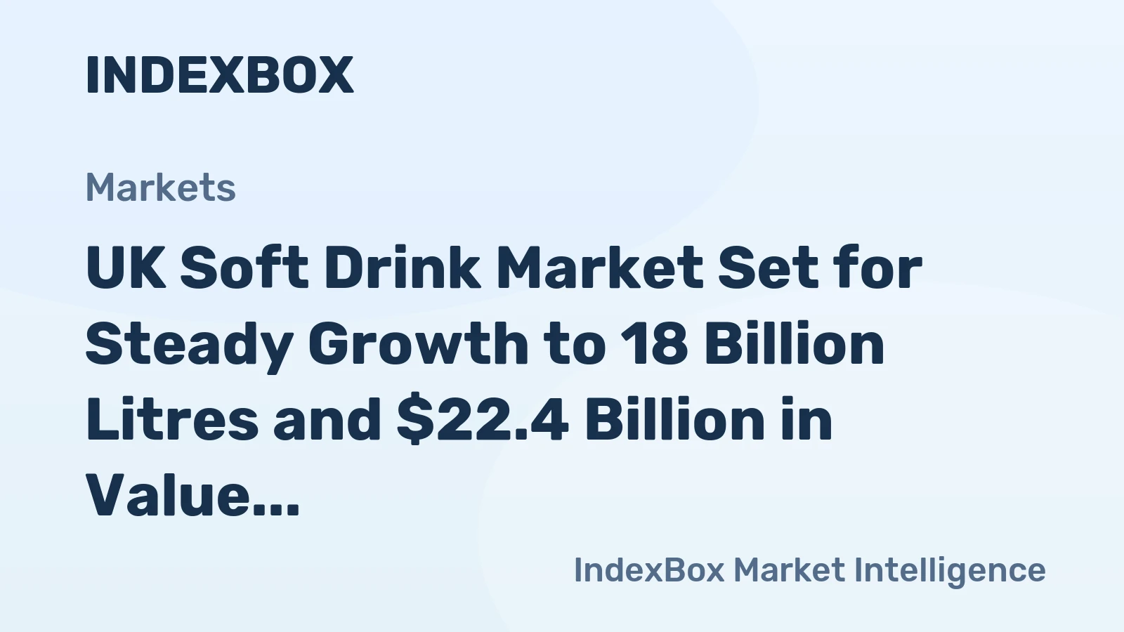 UK Soft Drink Market Set for Steady Growth to 18 Billion Litres and $22.4 Billion in Value