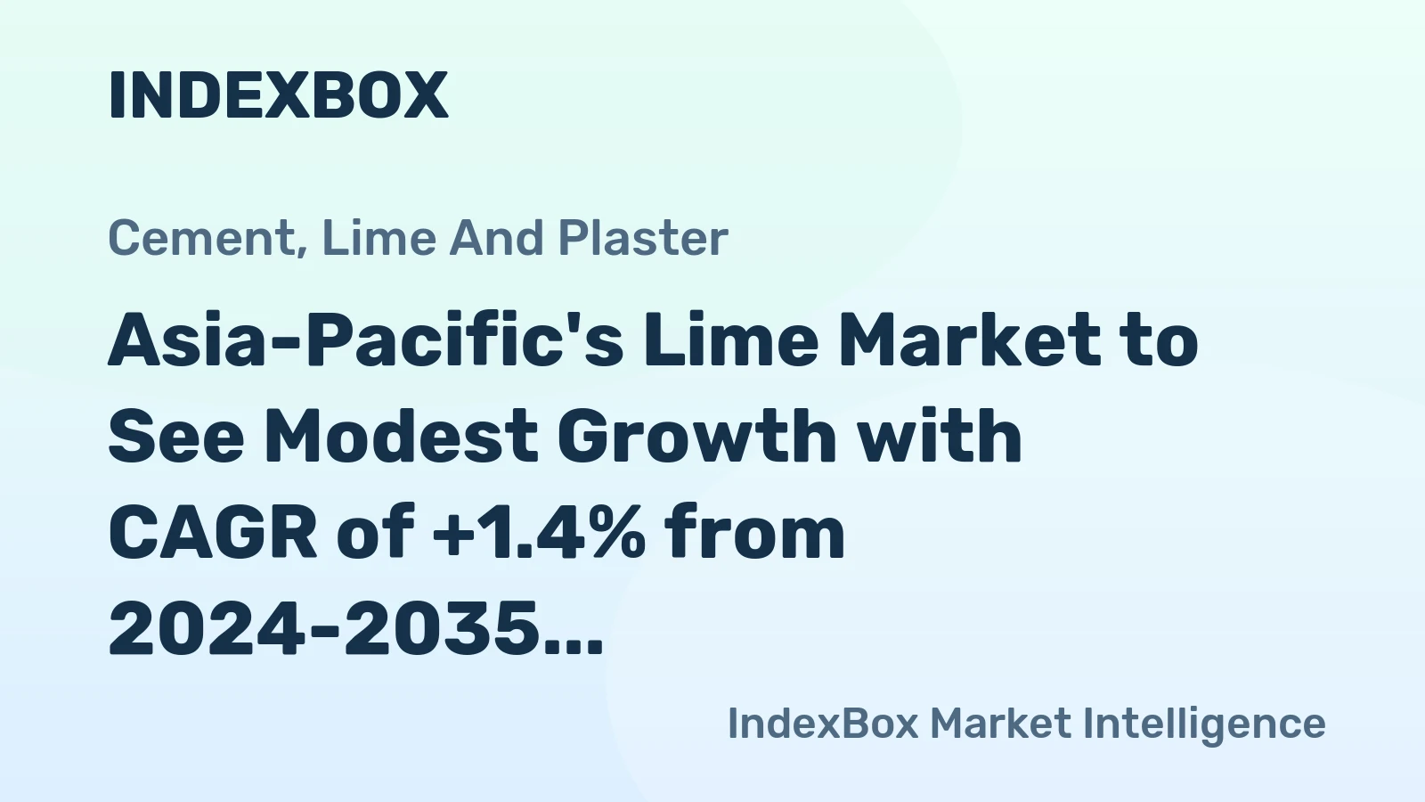 Asia-Pacific's Lime Market to See Modest Growth with CAGR of +1.4% from 2024-2035, Reaching $56B by 2035