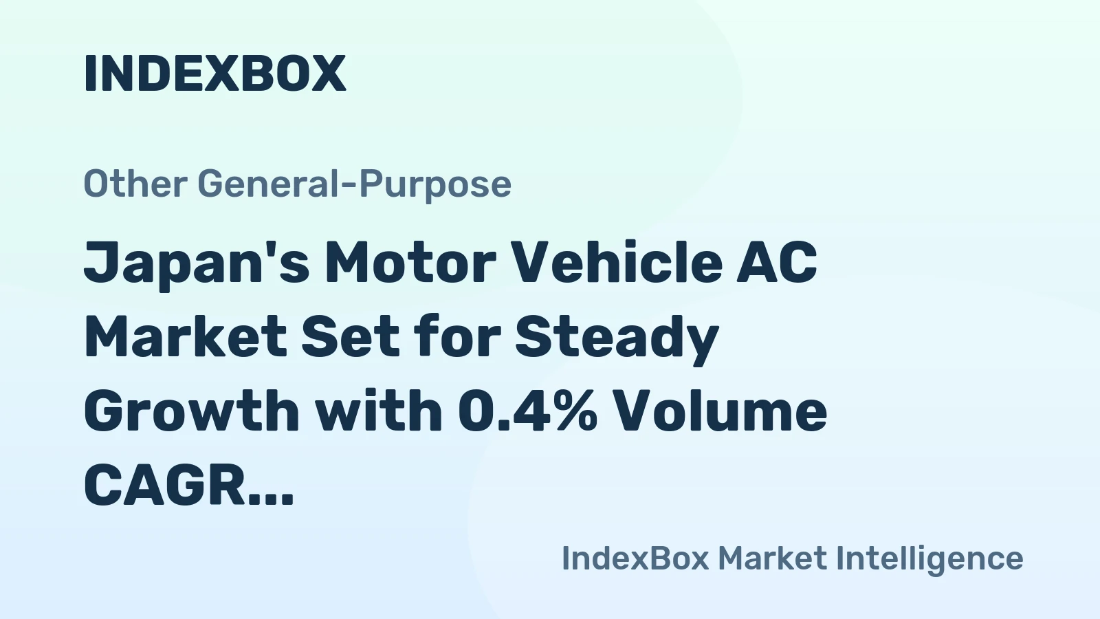 Japan's Motor Vehicle AC Market Set for Steady Growth with 0.4% Volume CAGR Through 2035